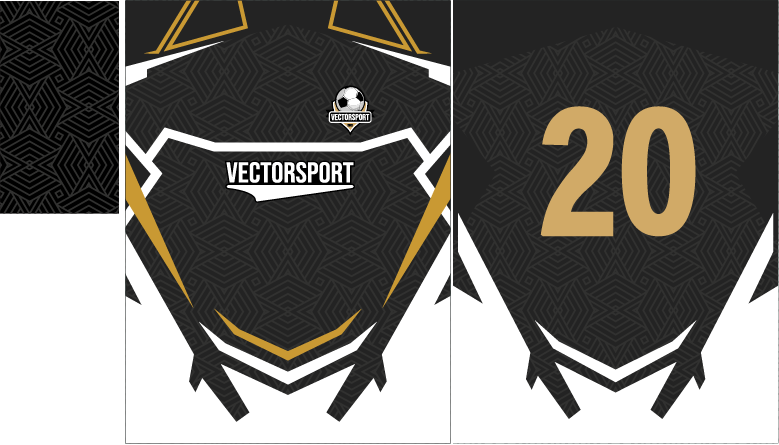 Pattern Jersey Negro Dorado - VECTOR SPORT